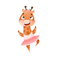 Cute furry squirrel dancing ballet wearing skirt Vector Image