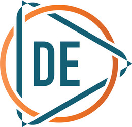 Initial letter de circle triangle logo design Vector Image