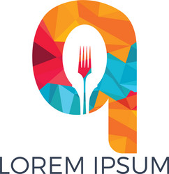 Letter q food logo template Royalty Free Vector Image