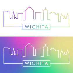 Outline wichita skyline trendy template Royalty Free Vector