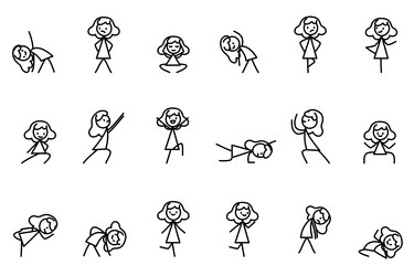 Hand drawn stickman set Royalty Free Vector Image
