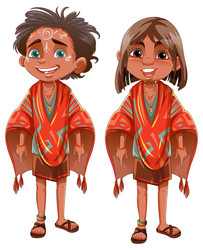 Indigenous girl cartoon character Royalty Free Vector Image