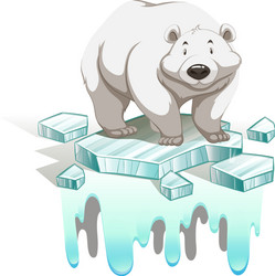 Two polar bears on iceberg Royalty Free Vector Image
