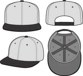 Set black and white a snapback Royalty Free Vector Image