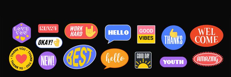 Sticker pack price stickers Royalty Free Vector Image