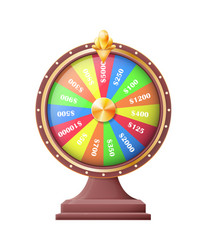 Wheel of fortune on white background cartoon Vector Image