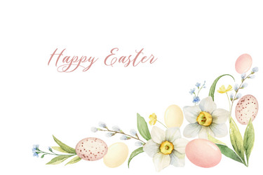 Happy easter watercolor hand painted Royalty Free Vector