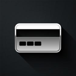 Silver credit card with chip icon isolated Vector Image