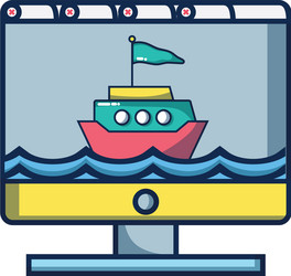 Technology computer screen cartoon Royalty Free Vector Image