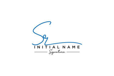Initial Sr Signature Logo Template Hand Drawn Vector Image