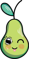 Kawaii cute funny pear fruit Royalty Free Vector Image
