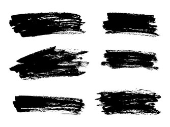 Set of black paint ink brush strokes brushes Vector Image