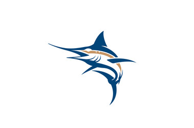 Animal marlin logo design Royalty Free Vector Image