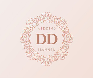 Dd initials letter wedding monogram logos Vector Image