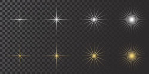 Glowing lights effect flare explosian and stars Vector Image