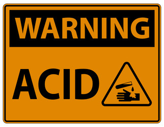 Label acid warning sign on white background Vector Image