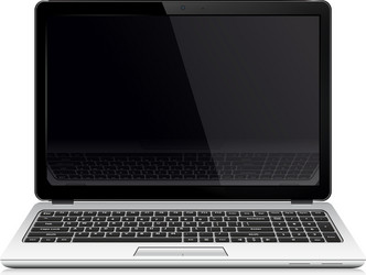 Open laptop front view flat Royalty Free Vector Image