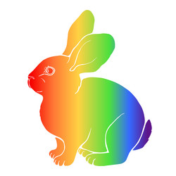 Logo 2023 with rabbit and rainbow flag lgbtq Vector Image