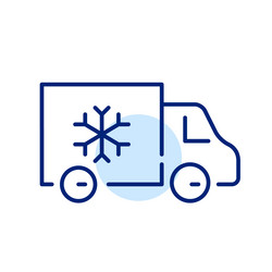 Refrigerator truck frozen goods distribution Vector Image
