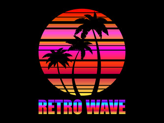 Retrowave Sun and Palm Trees Vector Images (over 250)