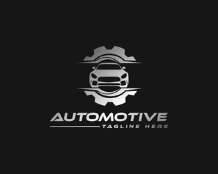 Speedometer and gear premium sport car logo Vector Image