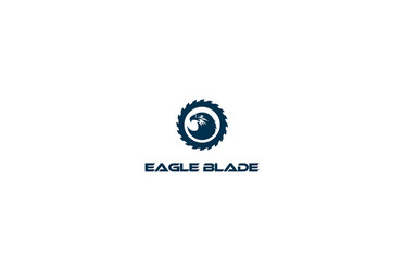 Eagle falcon hawk with circular saw blade Vector Image