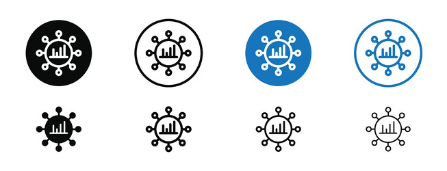 Gathering information icon set data syntesis info Vector Image