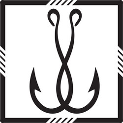 Infinity hook symbol and logo Royalty Free Vector Image