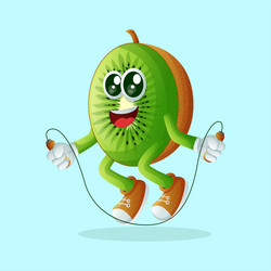 Lychee character doing skipping rope Royalty Free Vector