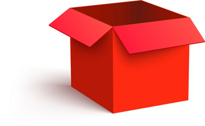 Realistic red box isolated on white background Vector Image