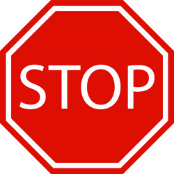 Stop sign traffic symbol rules and regulations Vector Image