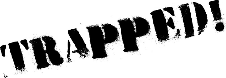 Trapped rubber stamp Royalty Free Vector Image