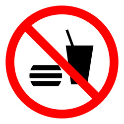 Do not eating or drinking symbol Royalty Free Vector Image
