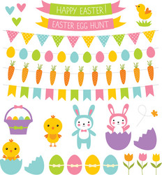 Set of easter design elements Royalty Free Vector Image