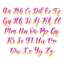 Hand lettering alphabet calligraphy Royalty Free Vector