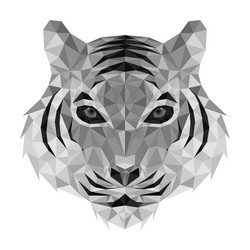 Polygonal tiger head low poly Royalty Free Vector Image