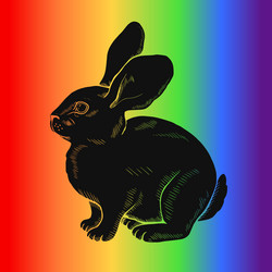Logo 2023 with rabbit and rainbow flag lgbtq Vector Image