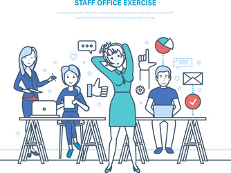 Elegant businesswoman employee doing workout Vector Image