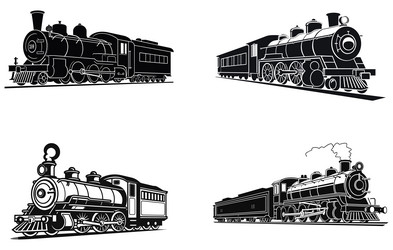 Vintage steam trainretro train Royalty Free Vector Image