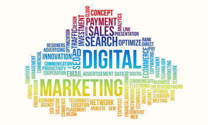 Business concept digital marketing word cloud Vector Image