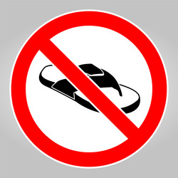 Do not no open toed shoes Royalty Free Vector Image