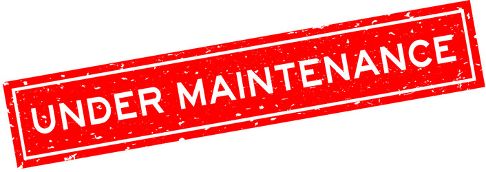 Grunge red under maintenance word square rubber Vector Image