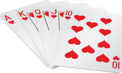 Royal flush sketch engraving Royalty Free Vector Image