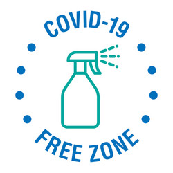 Disinfected area round sticker label sign area Vector Image