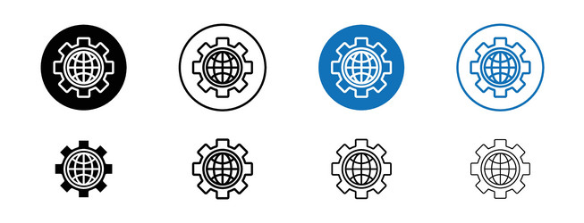 Globalization icon set world network trade symbol Vector Image
