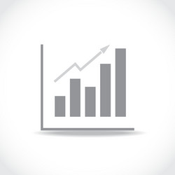 Growth statistics chart bar report graph symbol Vector Image