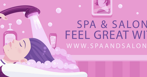 Realistic beauty salon landing page template Vector Image