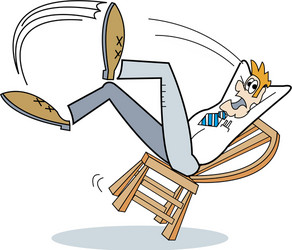 A man who fell off from the chair Royalty Free Vector Image