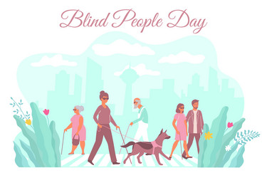 Blind people icons collection Royalty Free Vector Image