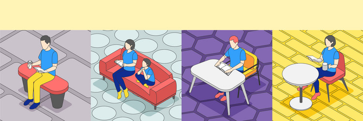 World book day diverse children reading Royalty Free Vector